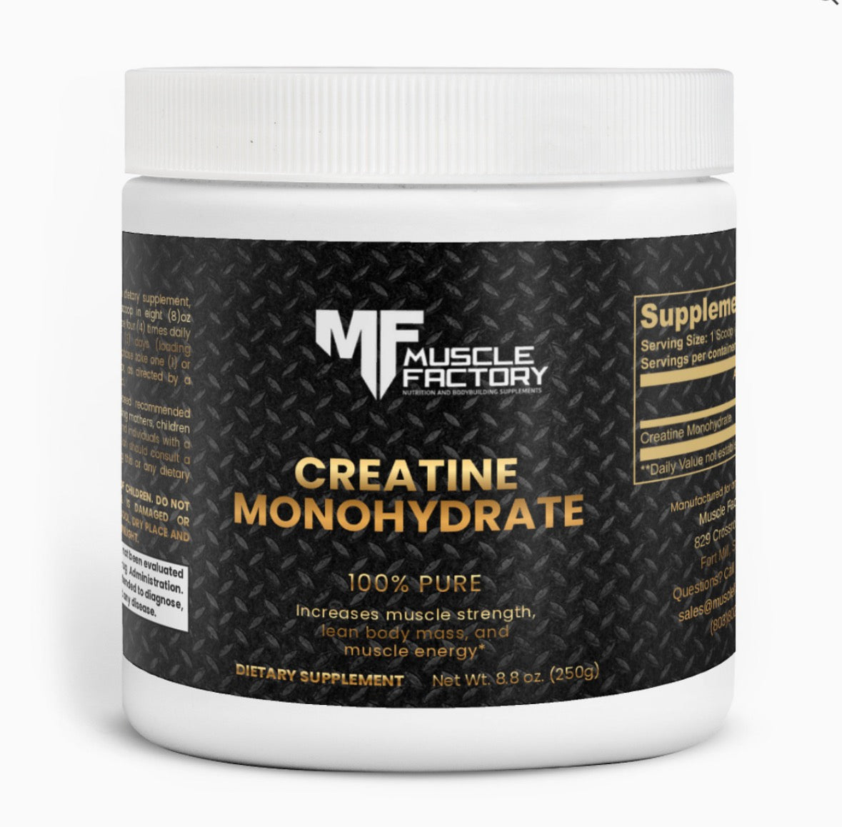 MUSCLE FACTORY® Creatine Monohydrate – 100% Pure Micronized Creatine ...