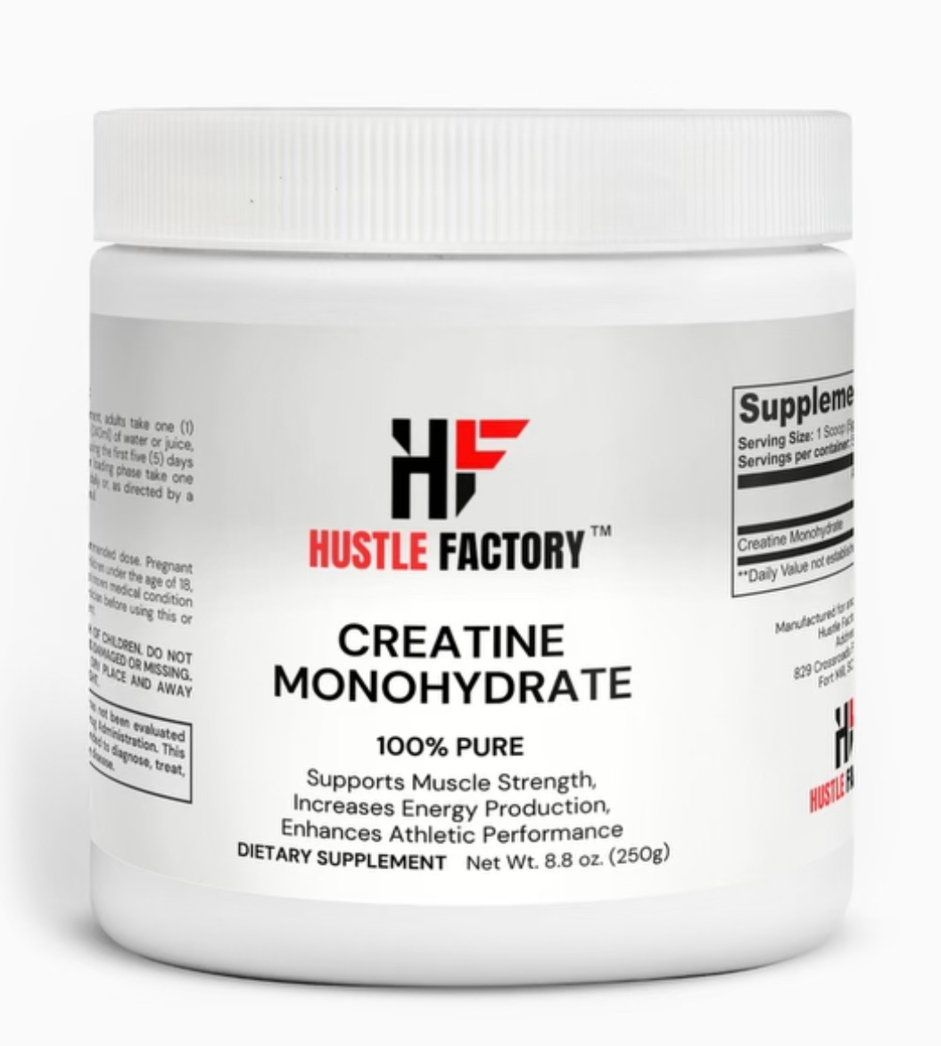 Hustle Factory Creatine Monohydrate - Pure Micronized Creatine- MUSCLE ...